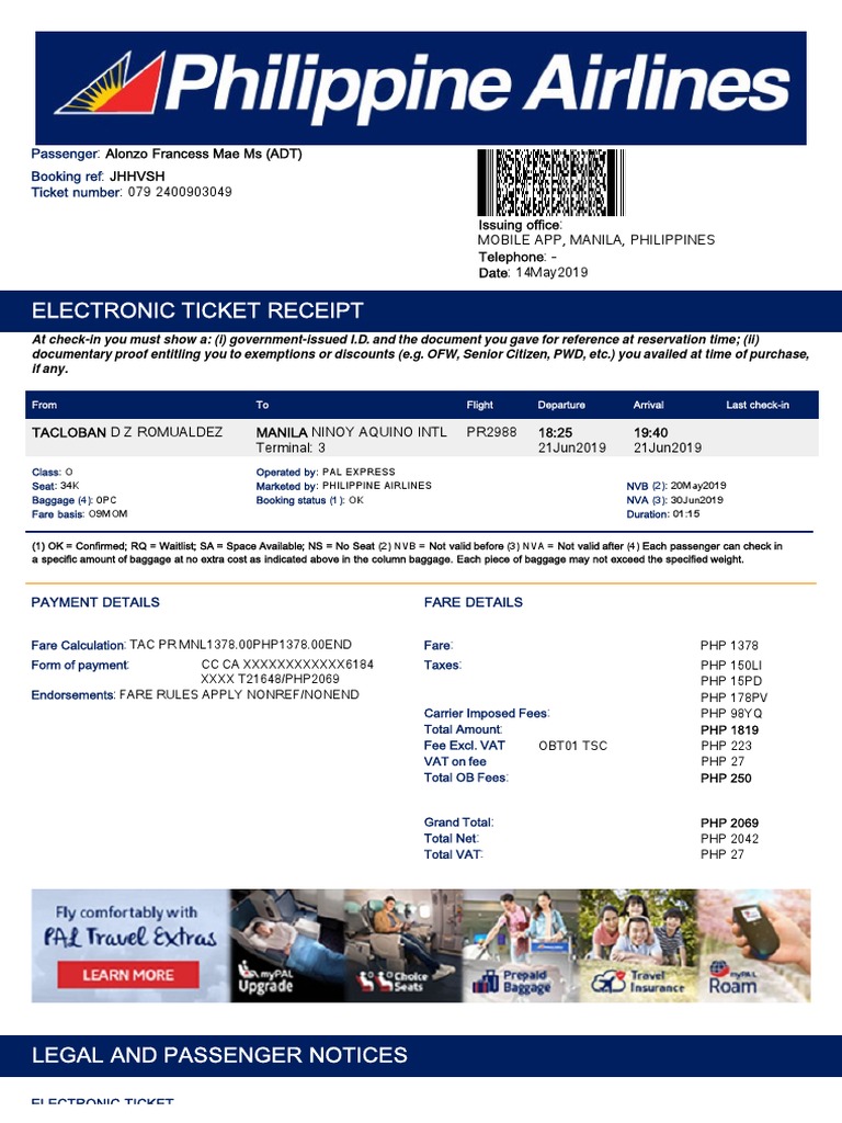 Flight Info for Alonzo Francess Mae | PDF | Baggage | Business