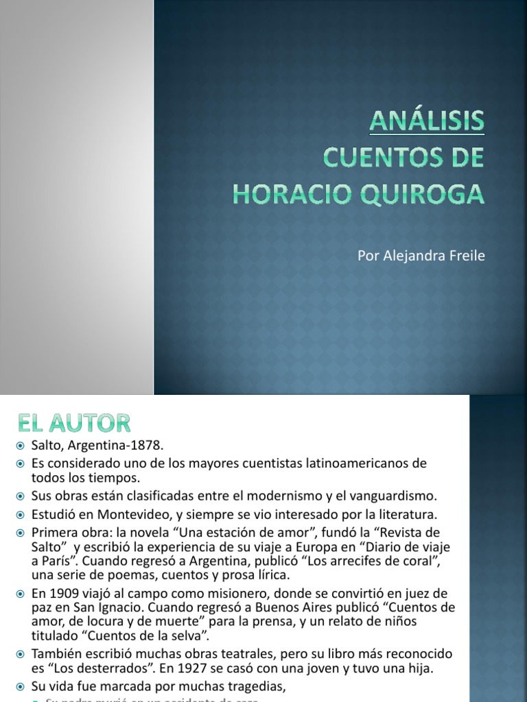 ANÁLISIS Cuentos Horacio Quiroga | PDF