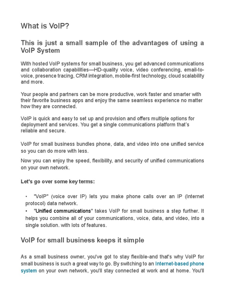 What Is Voip?: This Is Just A Small Sample of The Advantages of Using A ...