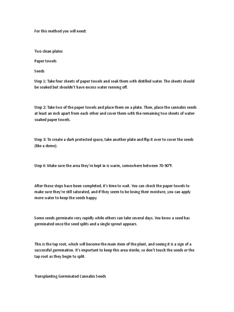 Paper Towel Germination Method | PDF | Seed | Germination