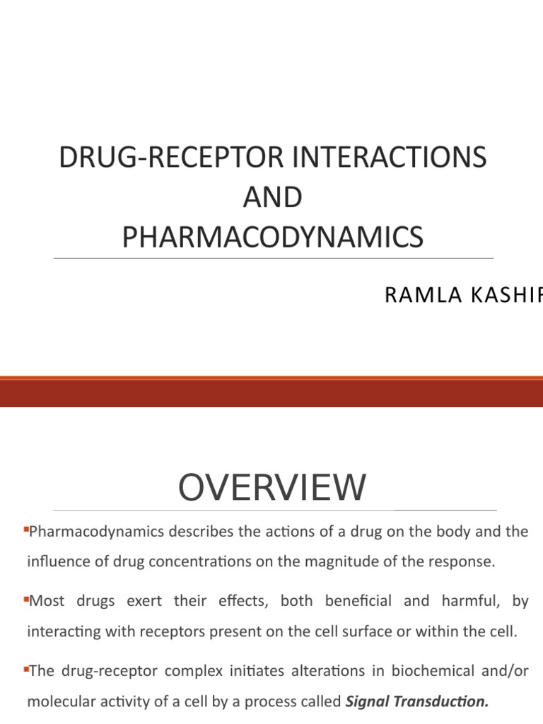 Drug-Receptor Interactions AND Pharmacodynamics: Ramla Kashif | PDF ...