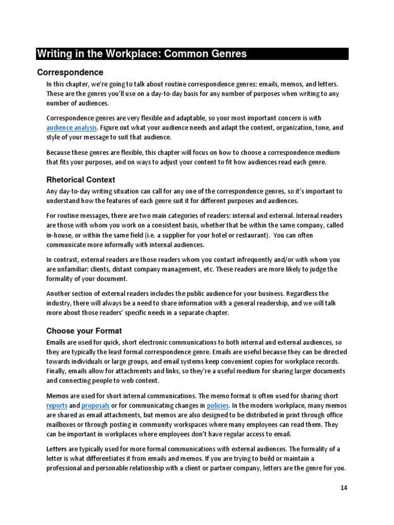 Workplace Writing Essentials | PDF | Genre | Evaluation