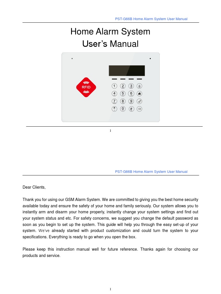 Manual de Configuración de Alarma GSM/GPRS | PDF | Security Alarm ...