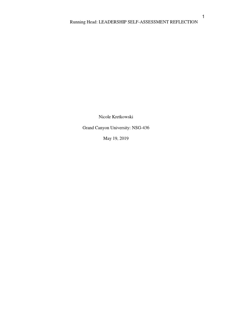 Leadership Self-Assessment Reflection | PDF | Empathy | Leadership