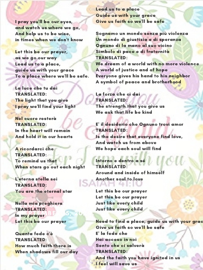The Prayer Hymn Poster | PDF