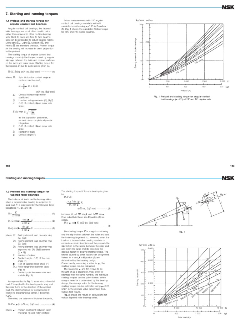 Bearings Starting Running Torque NSK PDF | PDF | Bearing (Mechanical ...