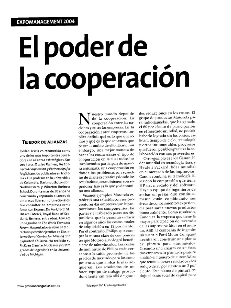 El Poder de La Cooperacion | PDF