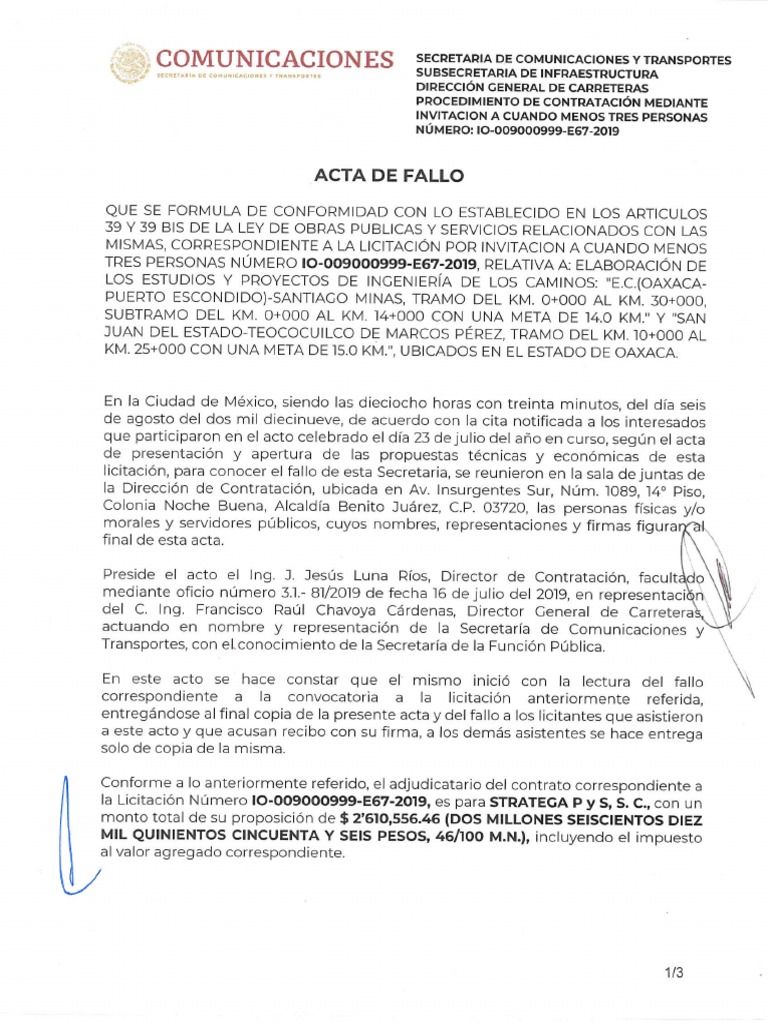 Acta de Fallo E67-2019 | PDF