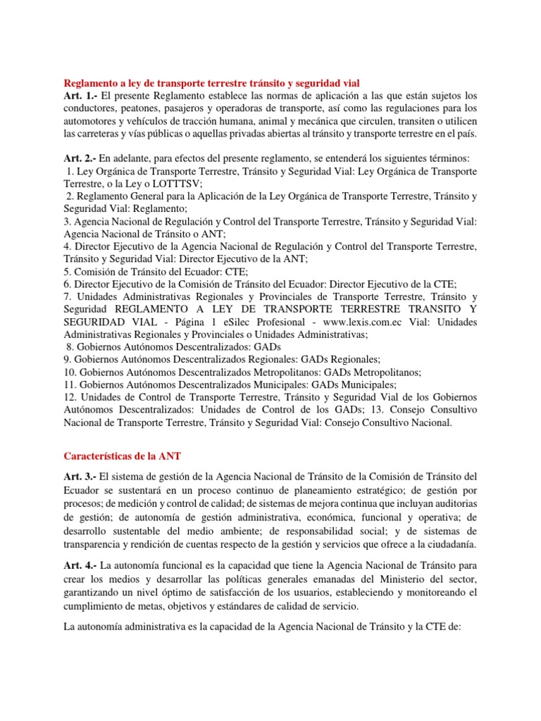 Qué Es La ANT | PDF | Seguridad vial | Planificación