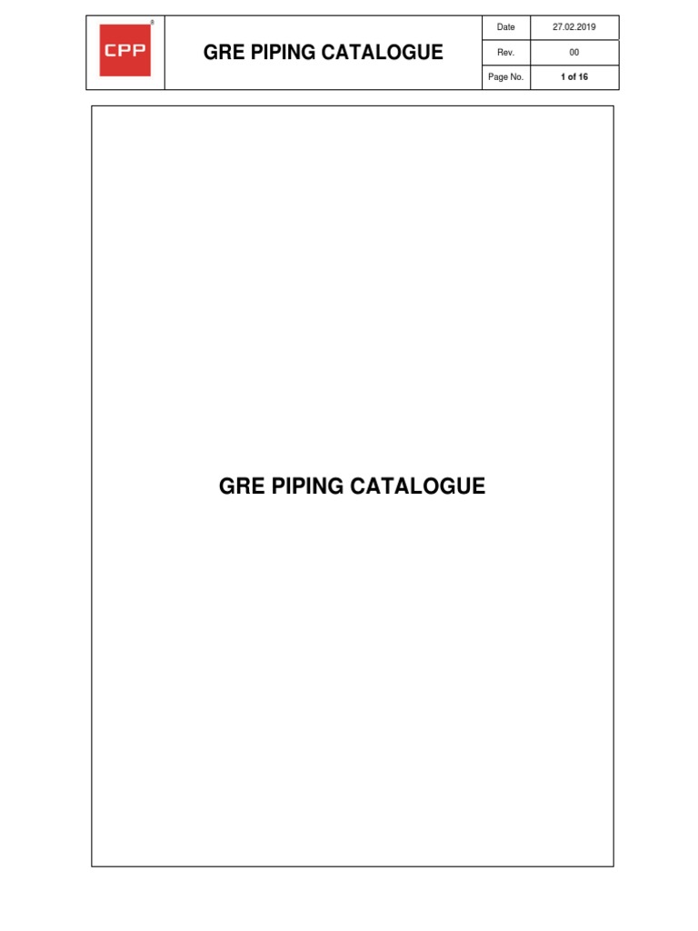 GRE Piping Catalogue Overview | PDF | Plumbing | Mechanical Engineering