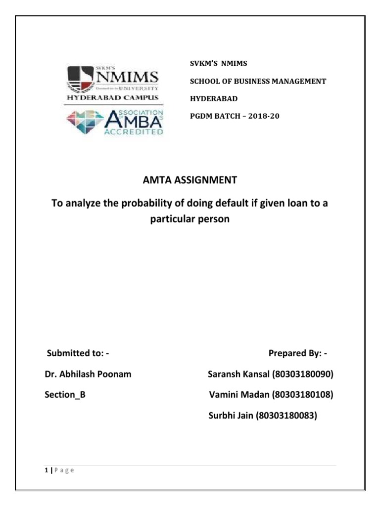 Amta Assignment | PDF | Statistical Classification | Errors And Residuals