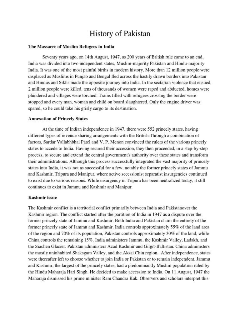 History of Pakistan | PDF | Kashmir | South Asia