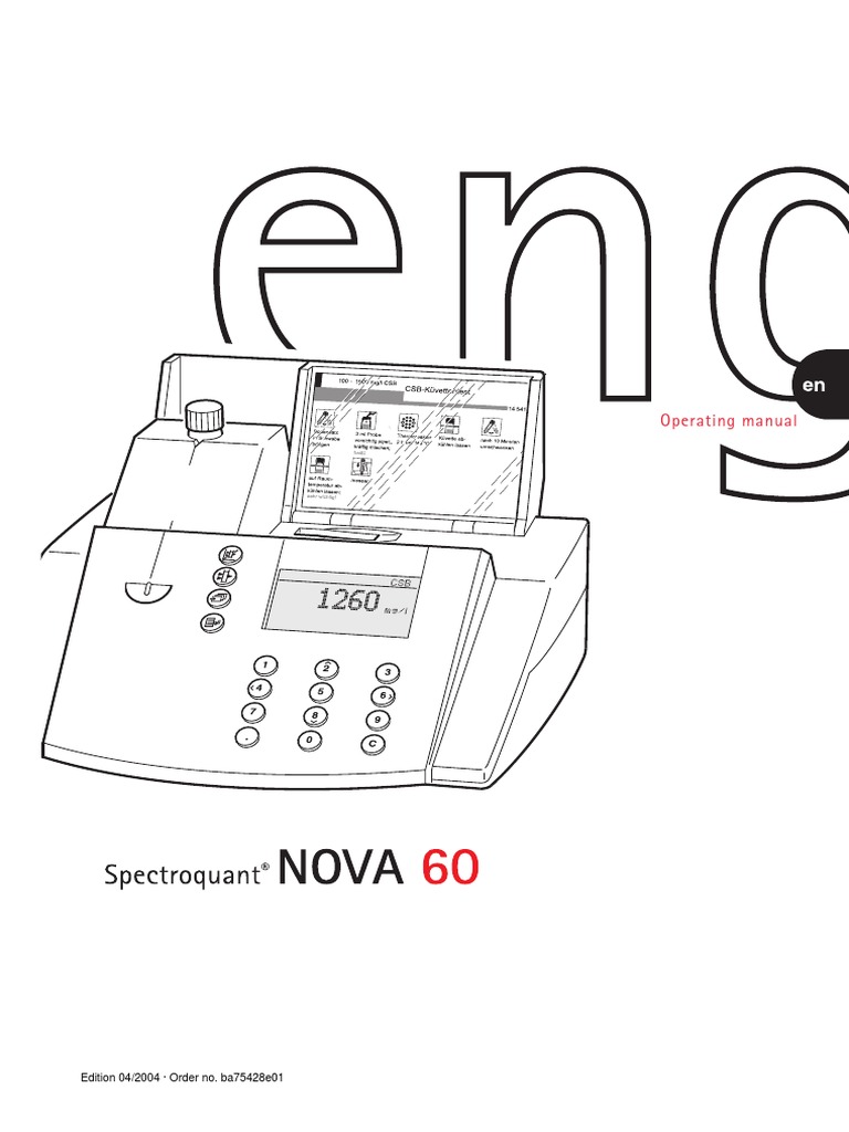 Spectroquant (Nova 60 Merck) | PDF | Safety | Menu (Computing)