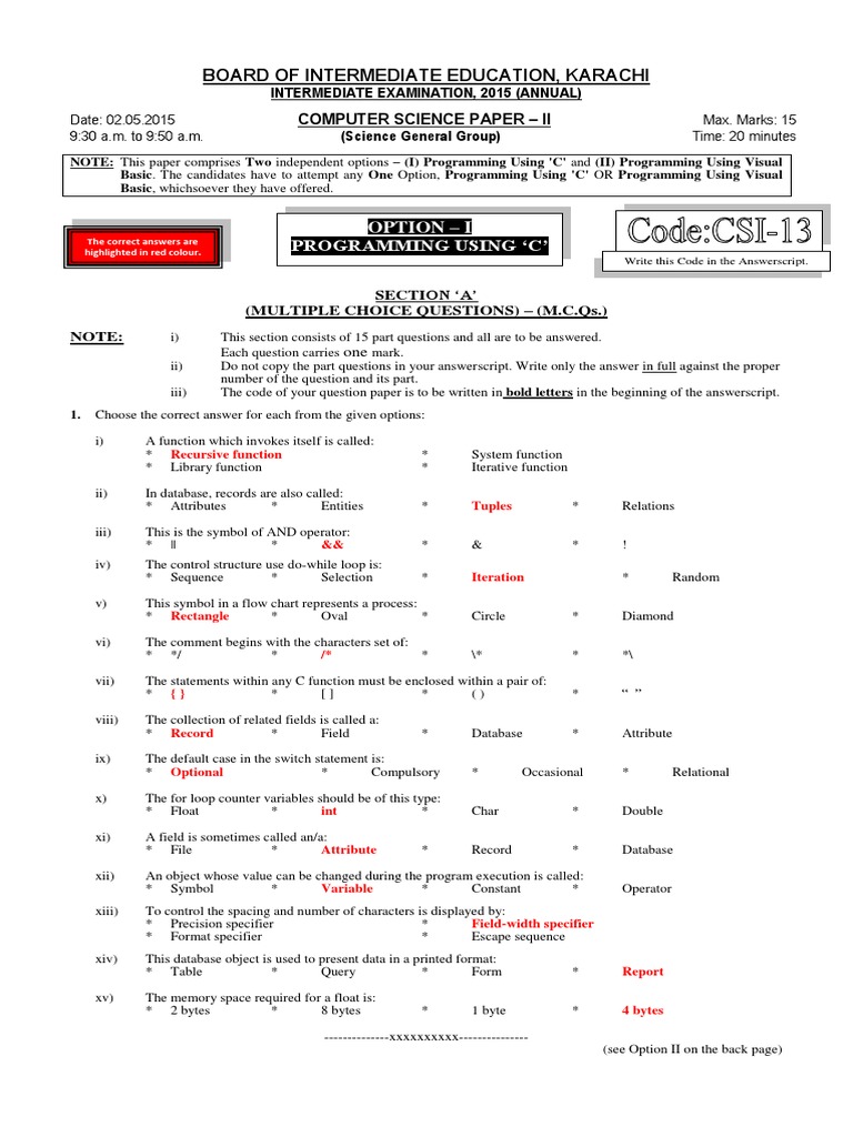 Computer Science | PDF | Control Flow | Subroutine
