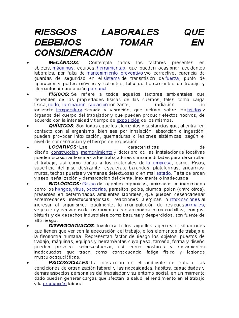 Riesgos Laborales | PDF | Evaluación | Diseño