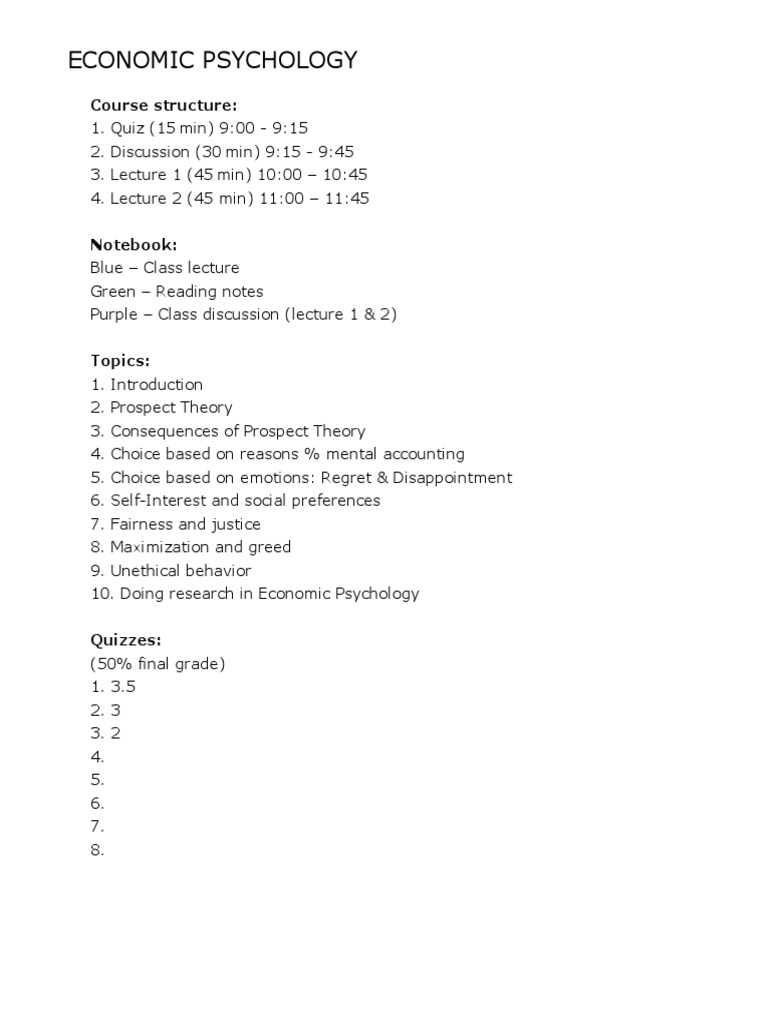 Economic Psychology | PDF | Utility | Behavioral Economics