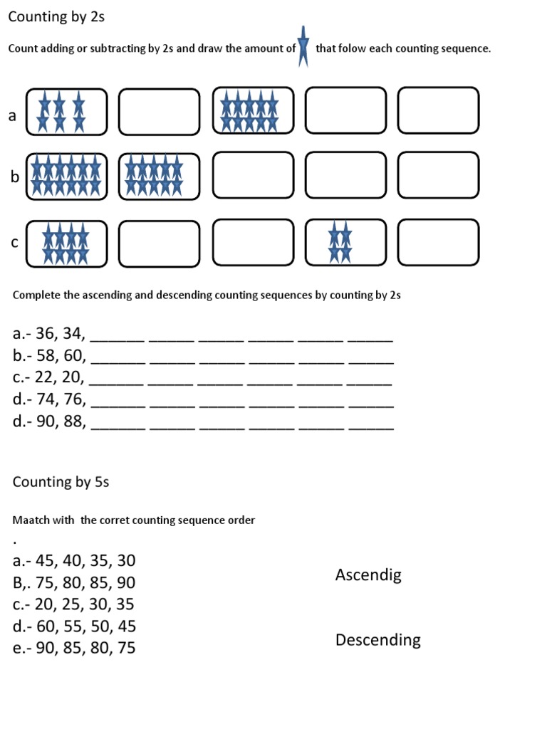 Count Adding or Subtracting by 2s and Draw The Amount of That Folow ...