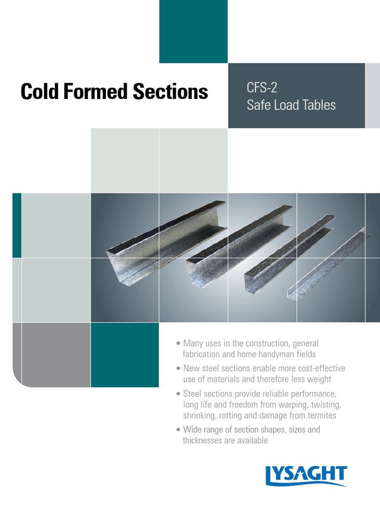 Cold Formed Sections: CFS-2 Safe Load Tables | PDF | Welding | Construction