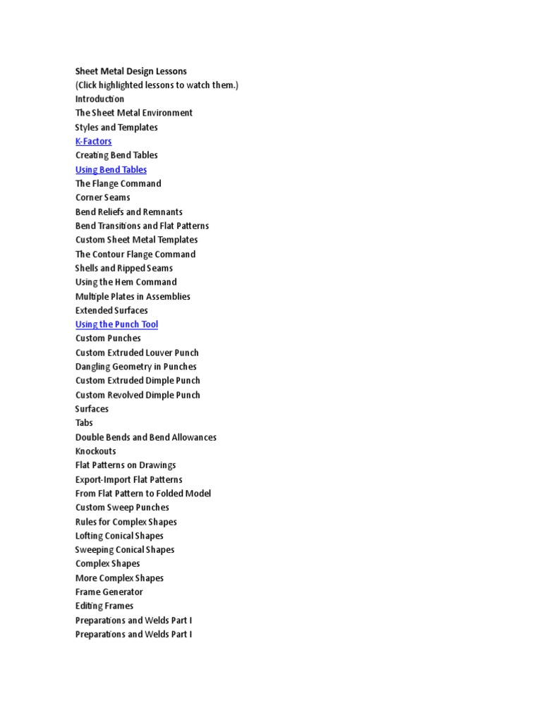 K-Factors Using Bend Tables: Sheet Metal Design Lessons | PDF | Sheet ...