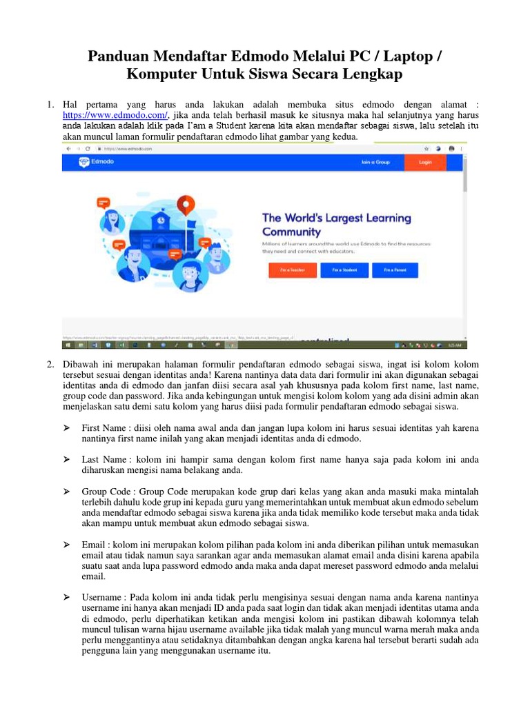 Panduan Daftar Edmodo | PDF