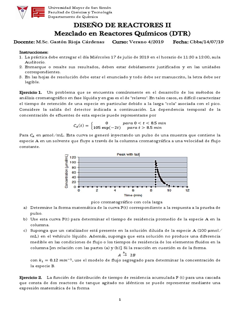 Diseño de Reactores Ii Mezclado en Reactores Químicos (DTR) | PDF | Reactor Quimico | Química