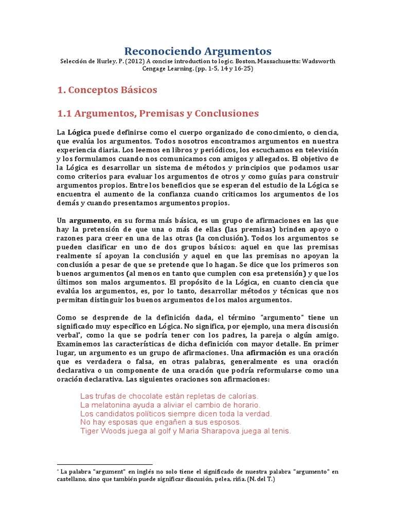 Definición y Estructura de Argumentos | PDF | Argumento | Razón