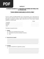 Modelo 4 Acta de Reuniones de Aula Padres de Familia | PDF