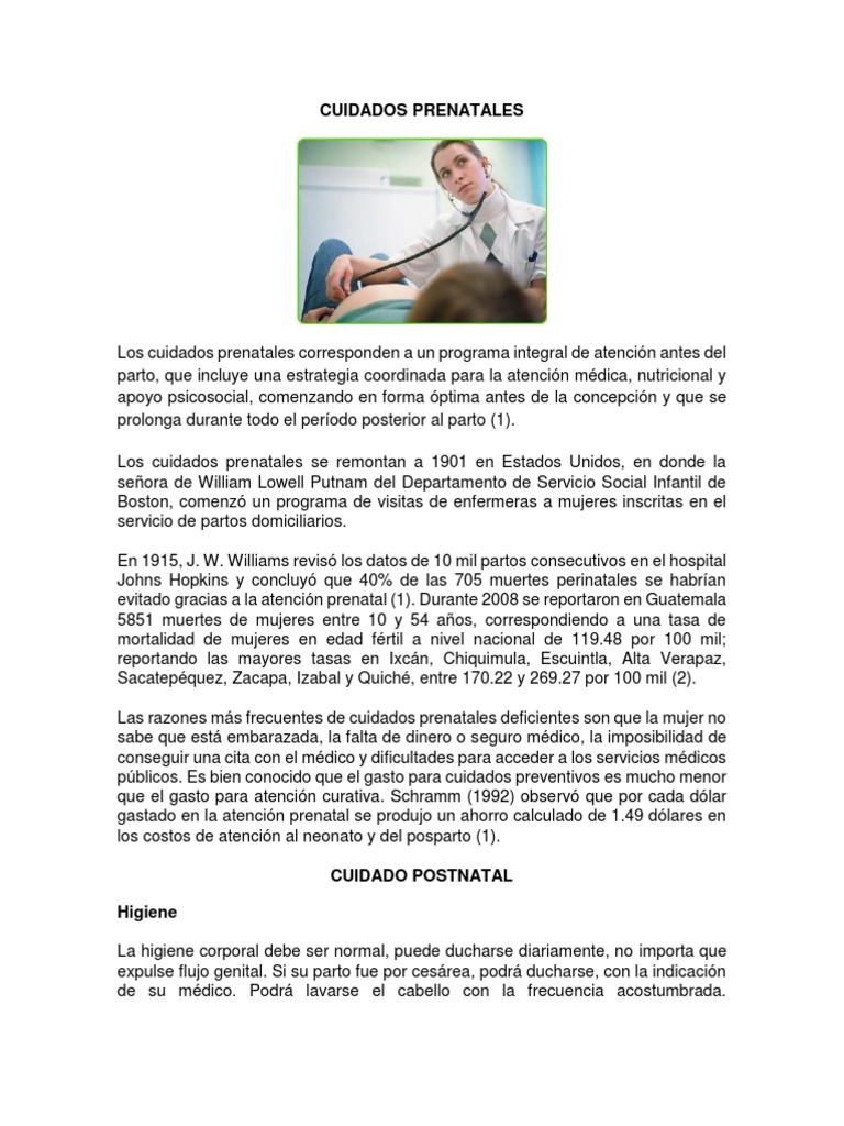 La importancia de los cuidados prenatales y postnatales para la salud materna e infantil | PDF ...