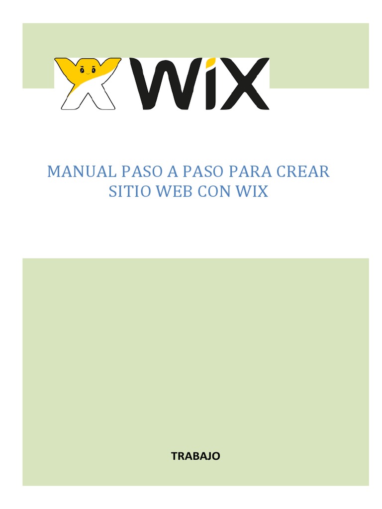 Manual Paso A Paso para Crear Un Sitio Web Con Wix (Institucional o Empresa) | PDF | Point and ...