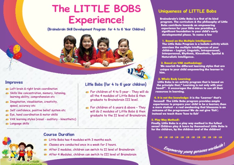 Uniqueness of LITTLE Bobs: (Brainobrain Skill Development Program For 4 ...