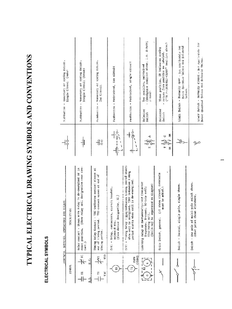Typical Electrical Drawing Symbols and Conventions | PDF
