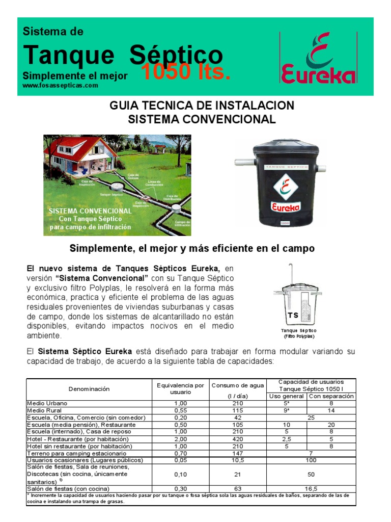Catalogo Tanque Septico Eureka | PDF | Tanque séptico | Tanques