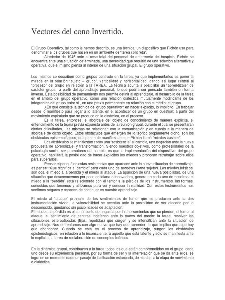 Vectores Del Cono Invertido | PDF | Temor | Dialéctico