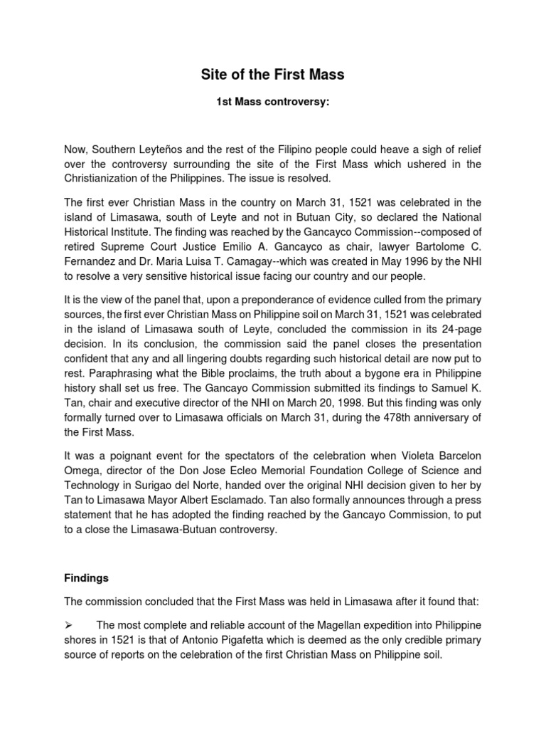 Site of The First Mass | PDF