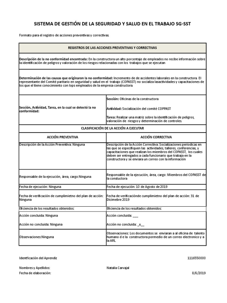 Actividad 5 SG-SST SENA | PDF | Bienestar | Medicina