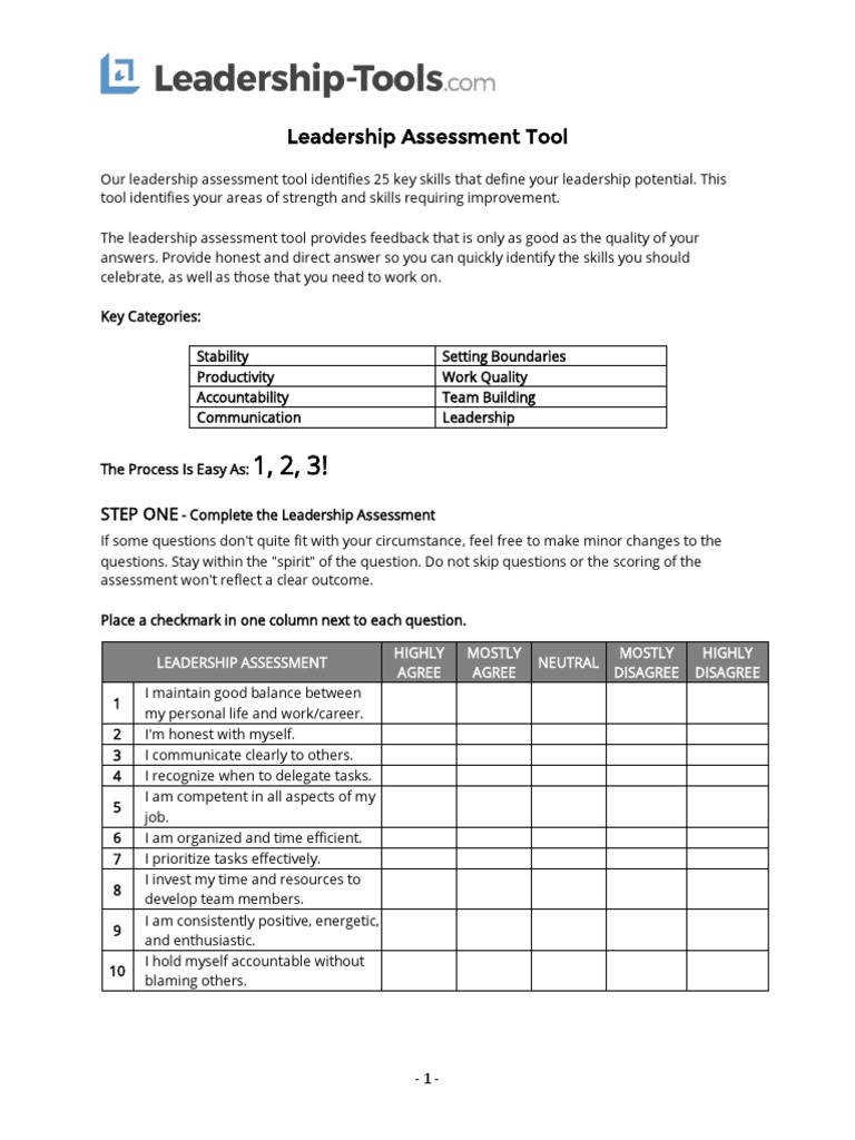 Leadership Assessment Pdf Leadership Applied Psychology