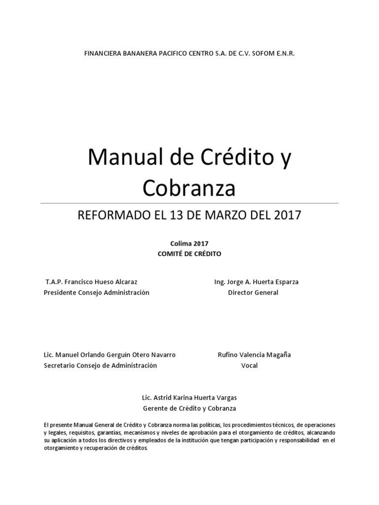 Manual de Crédito2017 FBPC | Bancos | México