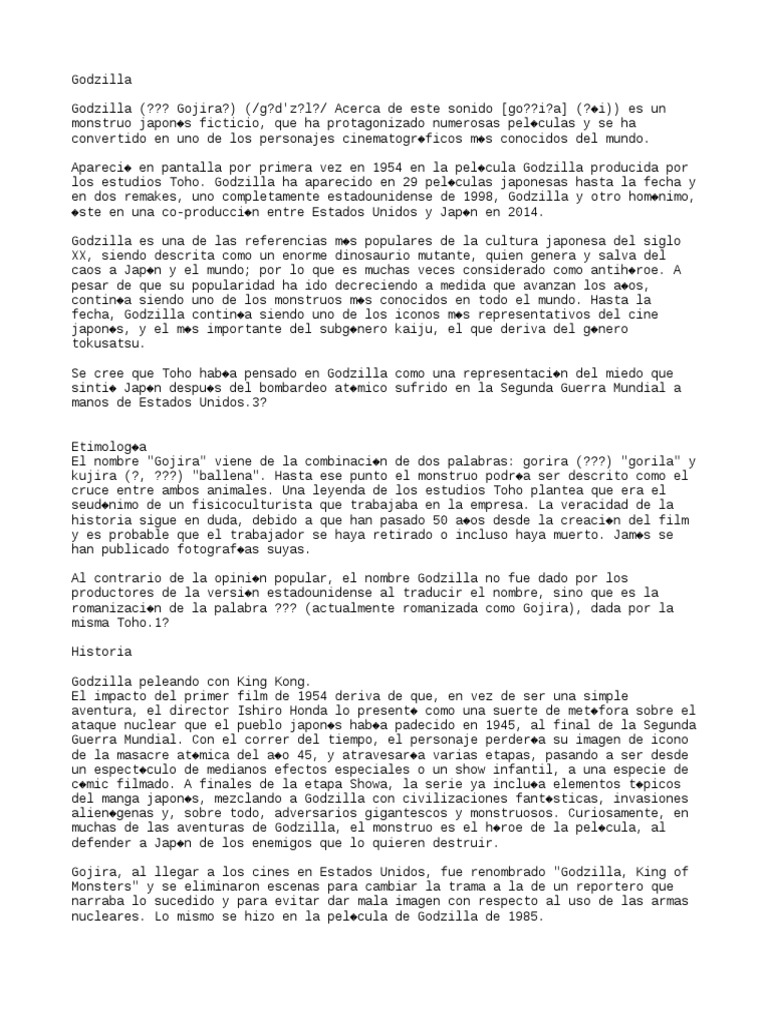 Godzilla | PDF | Ocio | Naturaleza