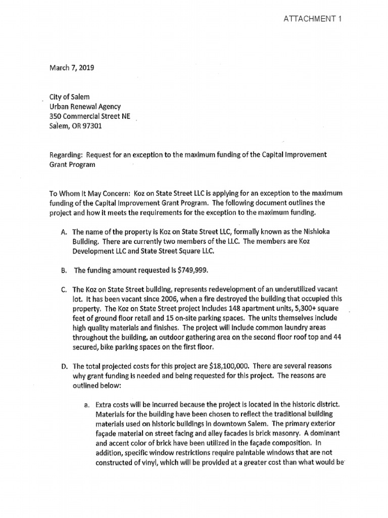Urban Renewal Agency Request Letter | PDF | Urban Renewal | Apartment
