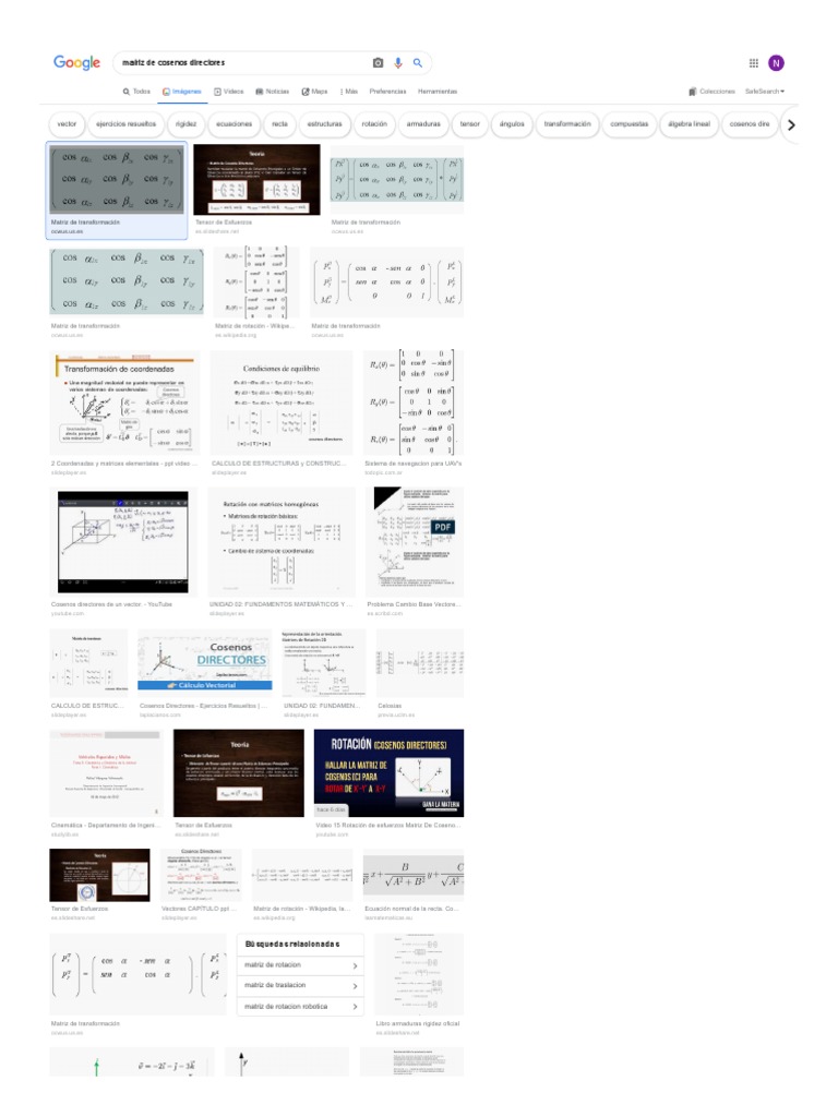 Matriz de Cosenos Directores | PDF | Rotación | Matriz (Matemáticas)