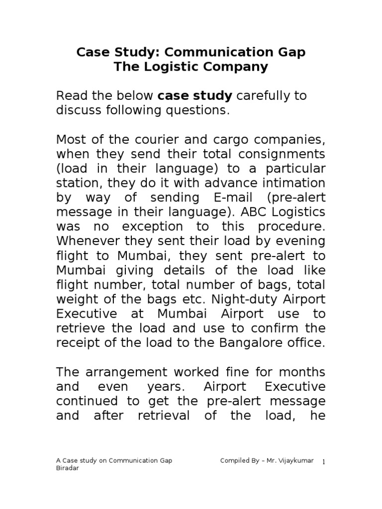 Case Study - Communication Gap | PDF | Violence