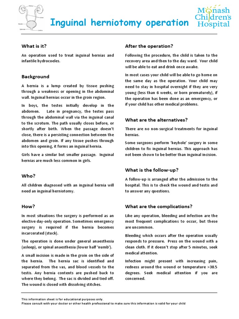 Inguinal Hernia Operation Pdf Surgery Medicine