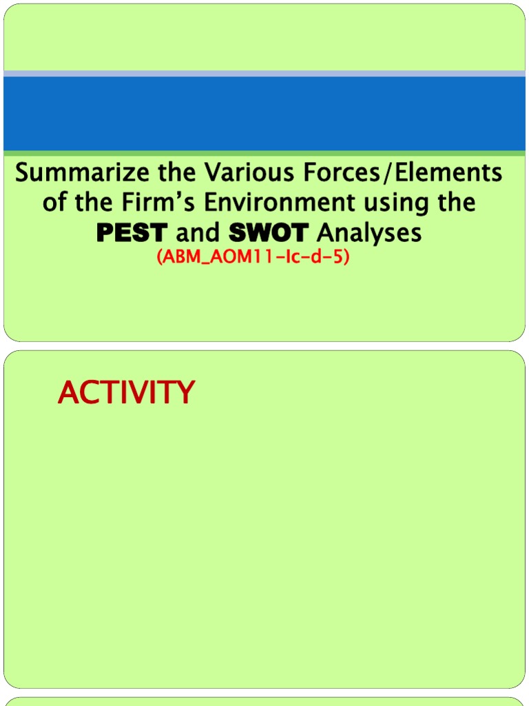 Pest & Swot Analysis | PDF | Swot Analysis | Competition
