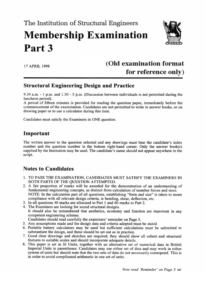 Part 3 Exam 1998 | PDF