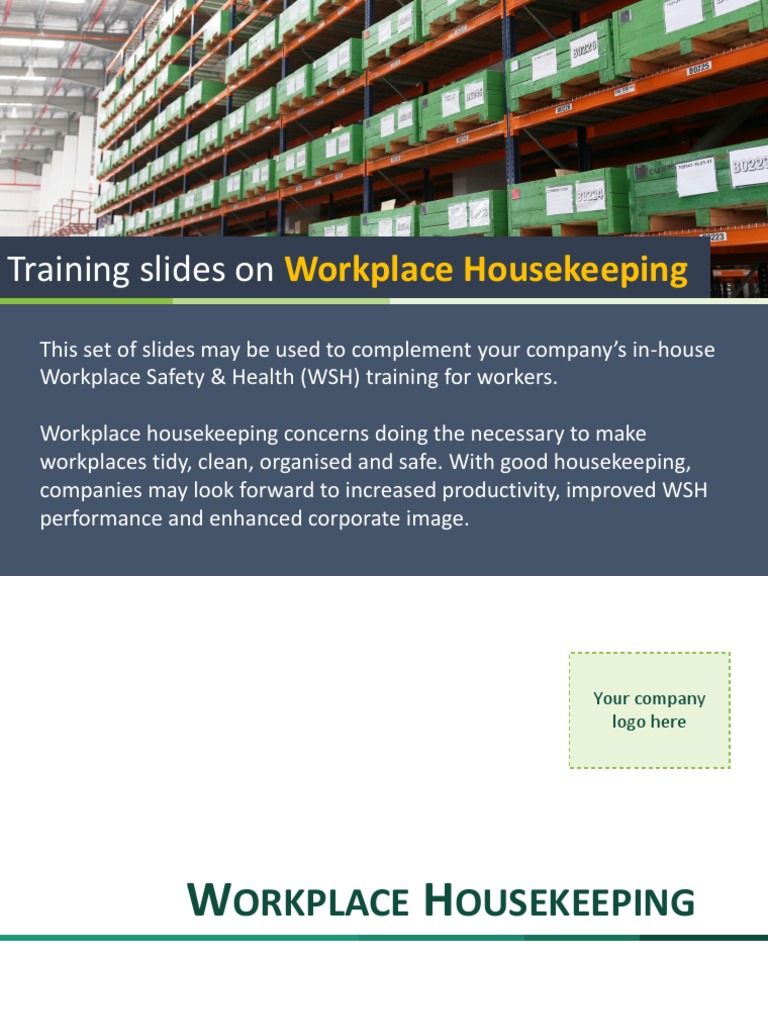 Workplace Housekeeping: Training Slides On | PDF | Housekeeping | Waste