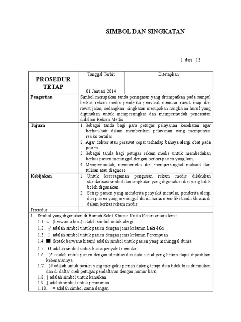 Spo Singkatan Dan Simbol | PDF