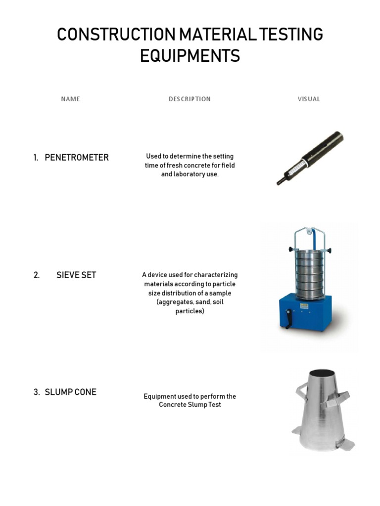 Material Testing Equipment | PDF | Concrete | Chemistry