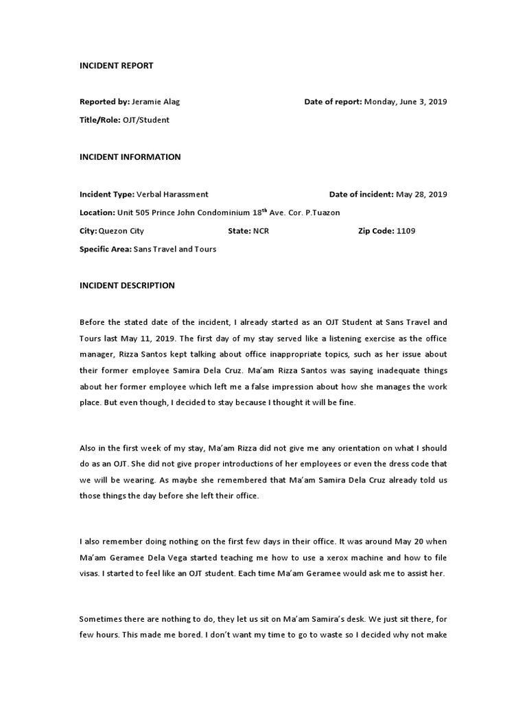 Incident Report | PDF