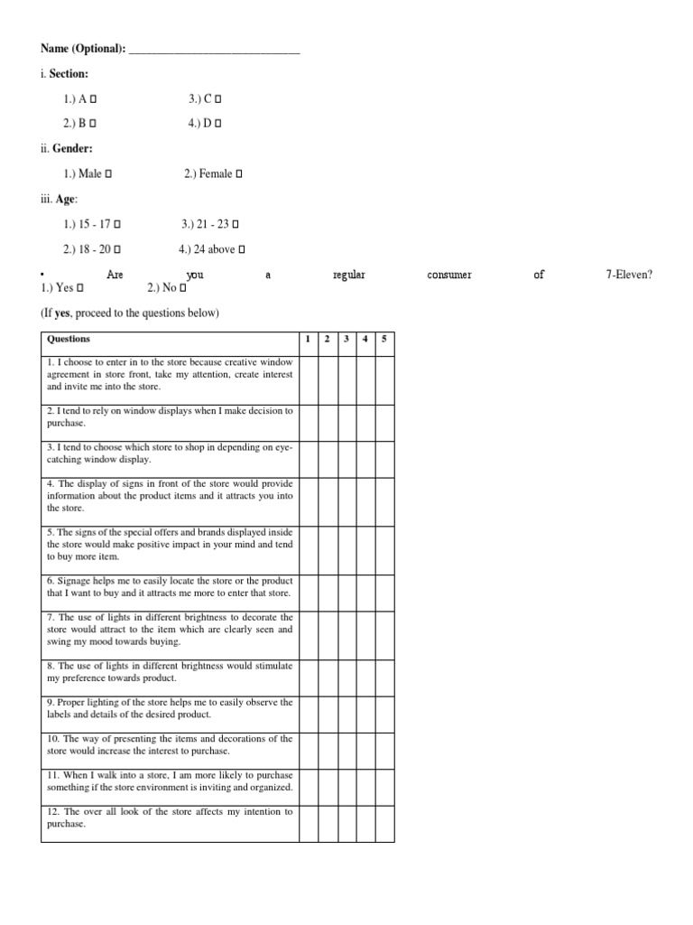 Name (Optional) : - : Questions 1 2 3 4 5 | PDF