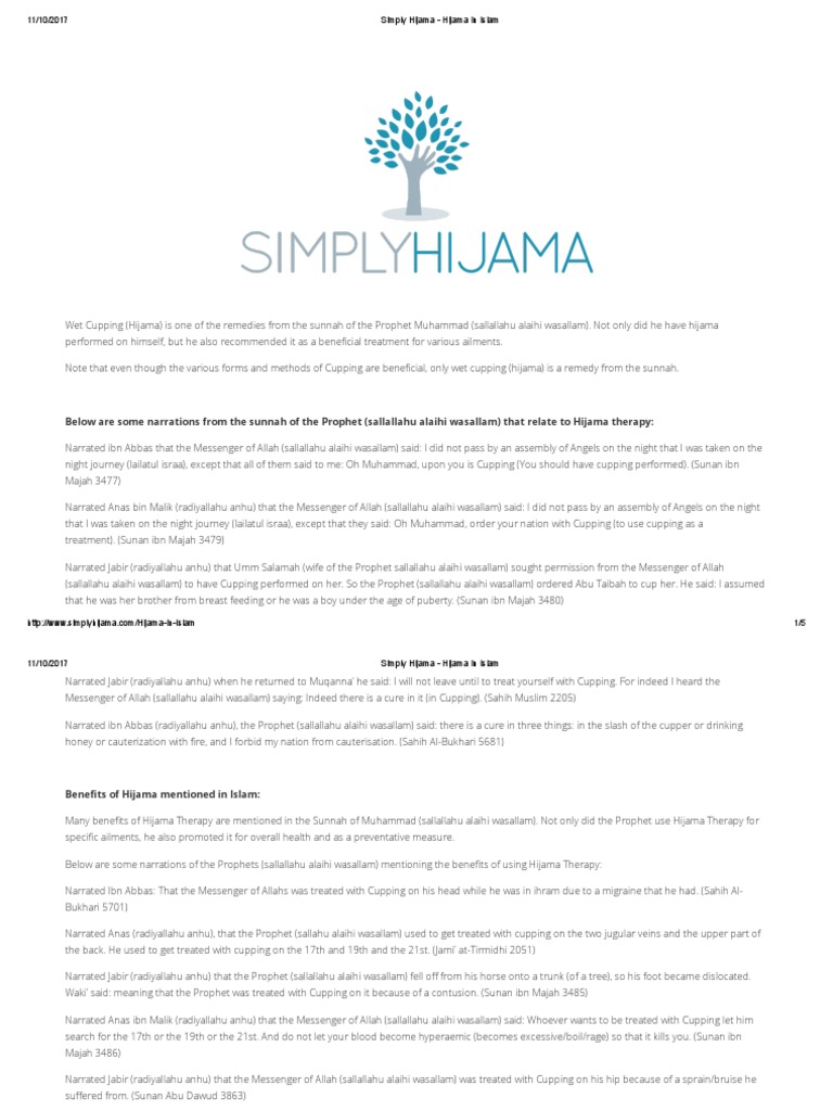 Benefits and Practices of Hijama in Islam | PDF | Muhammad | Abrahamic ...